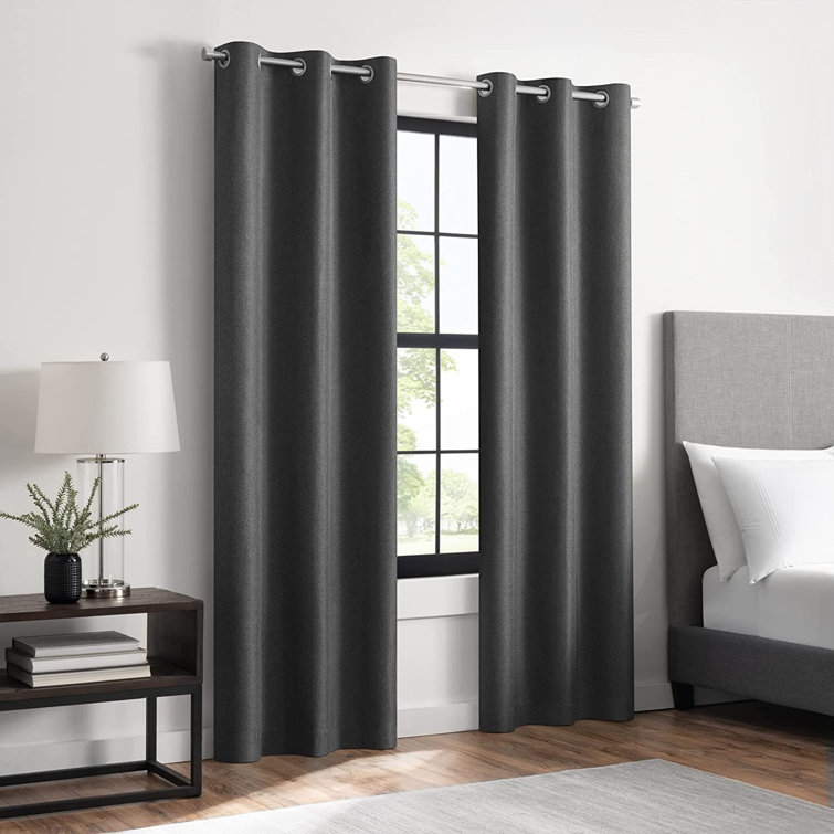 Eclipse Curtains Eclipse Welwick Magnitech 100% Blackout Curtain, Grommet, Seamless Magnetic ...